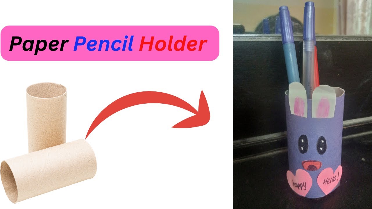 How to make paper pencil box || DIY paper pencil box idea | Easy ...