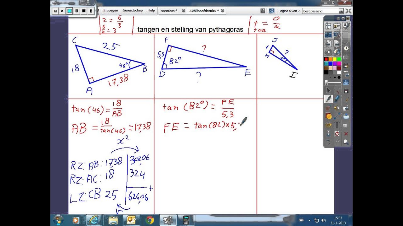 tangens en pythagoras 5.4 3kbl - YouTube