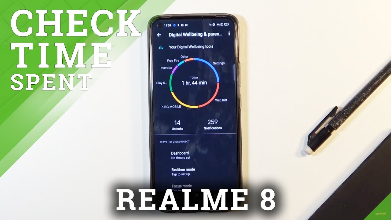 How to Check Total Screen Time on REALME 8 - Display Time Statistics ...