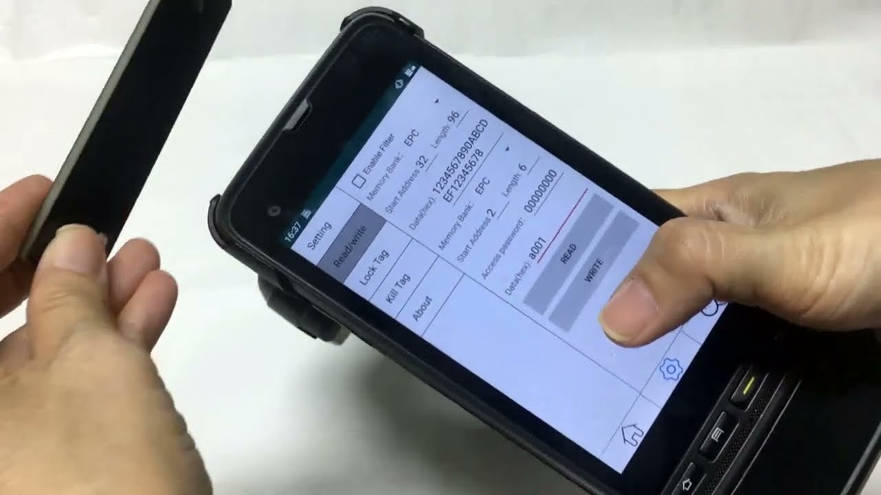 วิธีการ Scan Barcode และการ Read & Write RFID Tag ด้วย iData 50P - YouTube