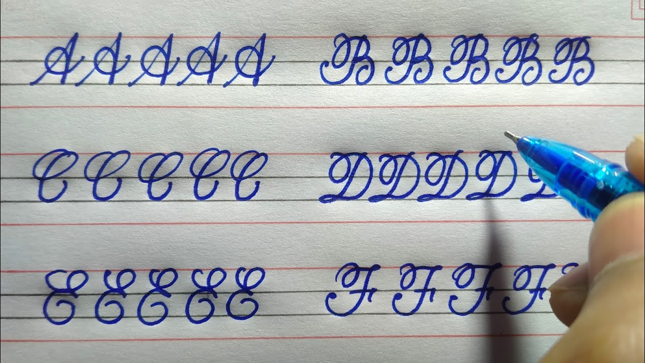 How to write english capital letters | Cursive writing | Learn a to z ...