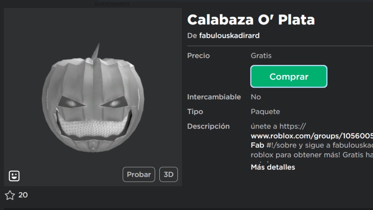 COMO CONSEGUIR Calabaza O' Plata COMPLETAMENTE GRATIS EN ROBLOX - YouTube