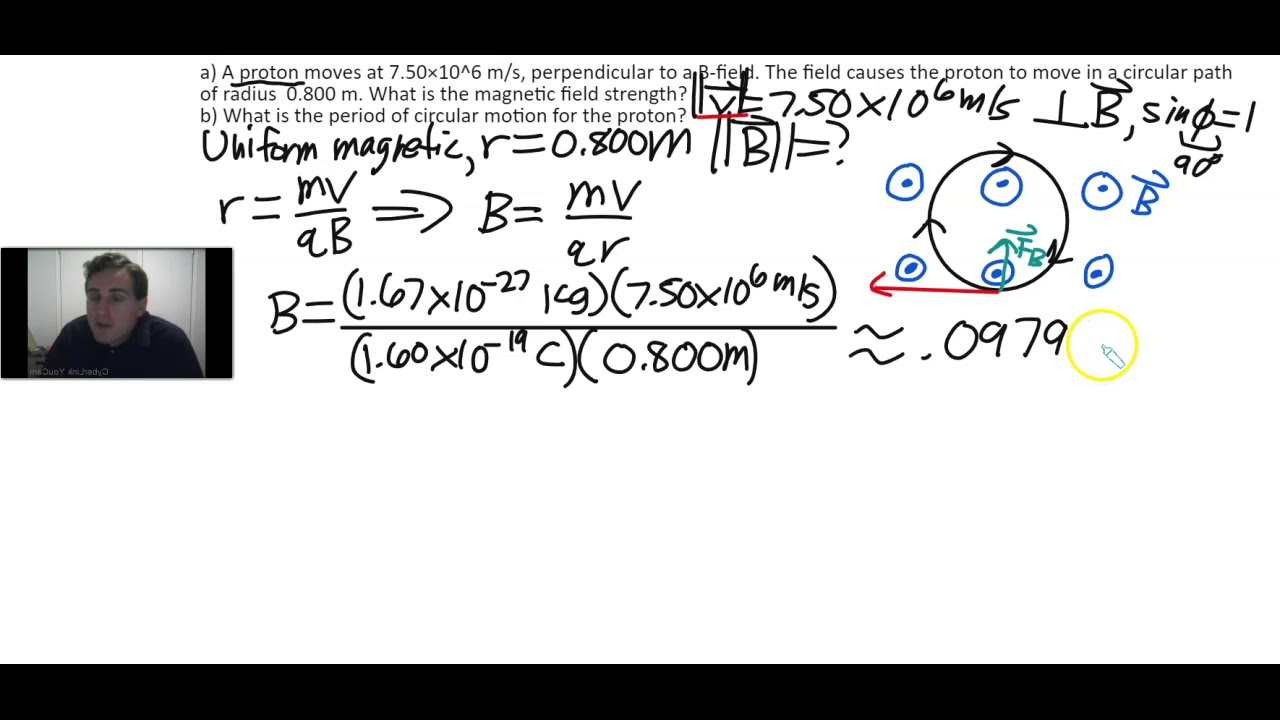 Charged Particle, Circular Motion, Uniform Magnetic Field - YouTube
