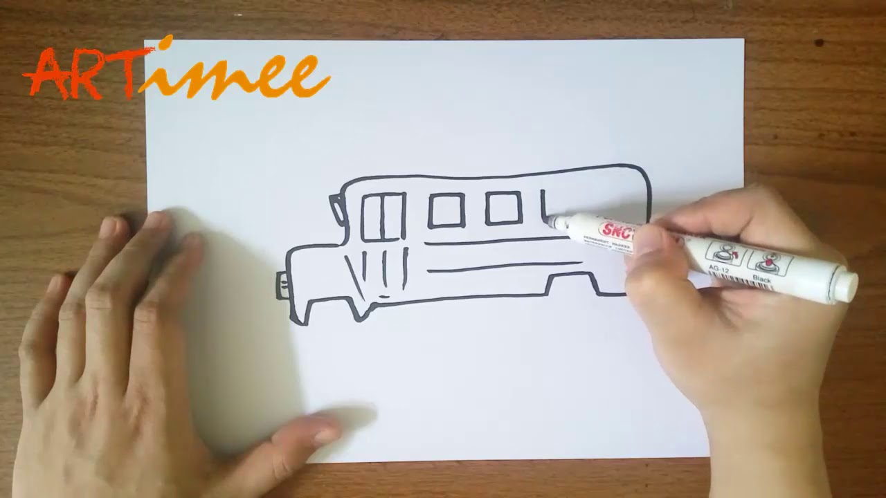 How to Draw a School Bus - YouTube