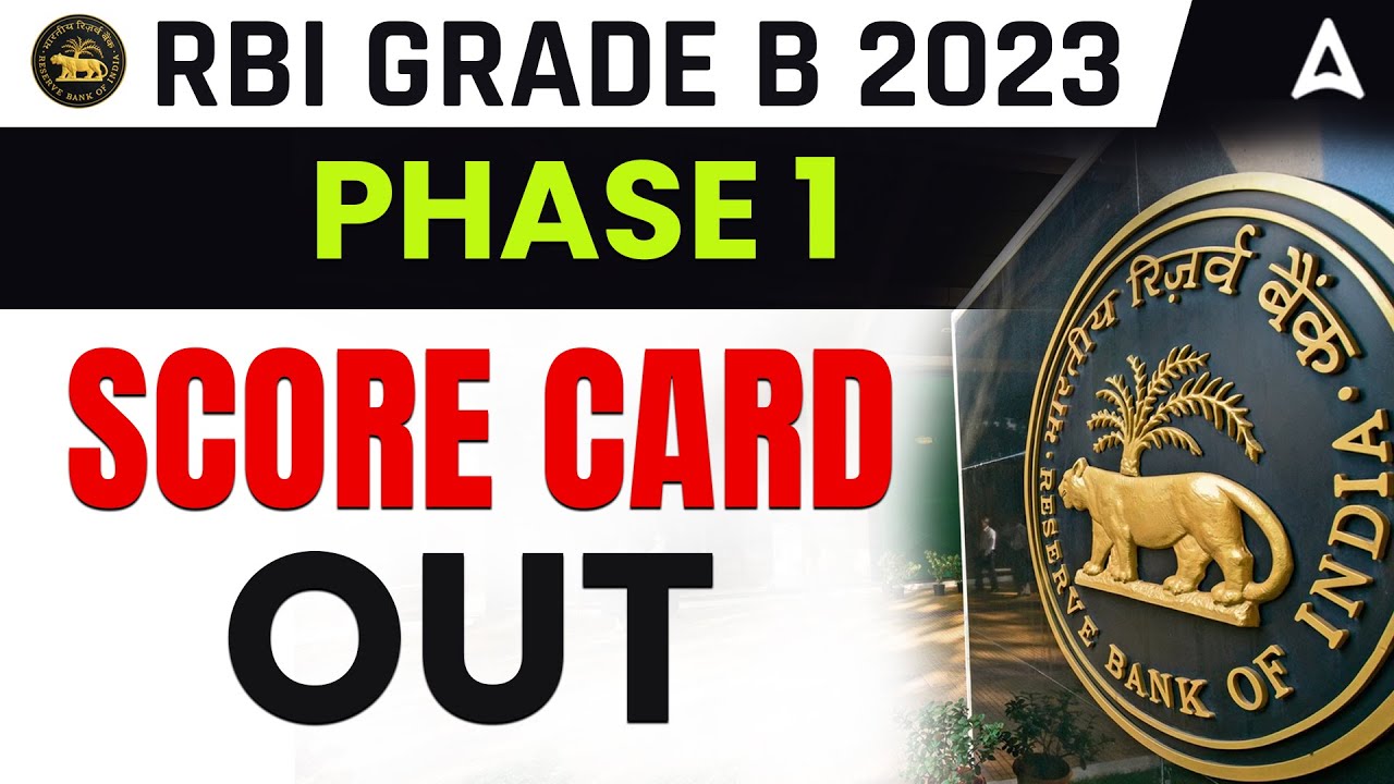 RBI Grade B Score Card 2023 | RBI Grade B Phase 1 Score Card 2023 | RBI ...