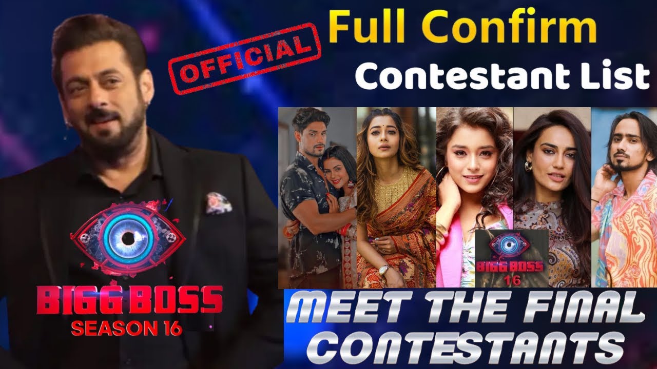 Bigg Boss 16 Full Official Confirm Contestants List | Bigg Boss 2022 ...