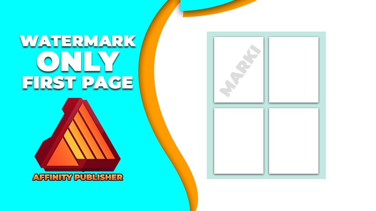 How to insert watermark only on first page affinity publisher - YouTube