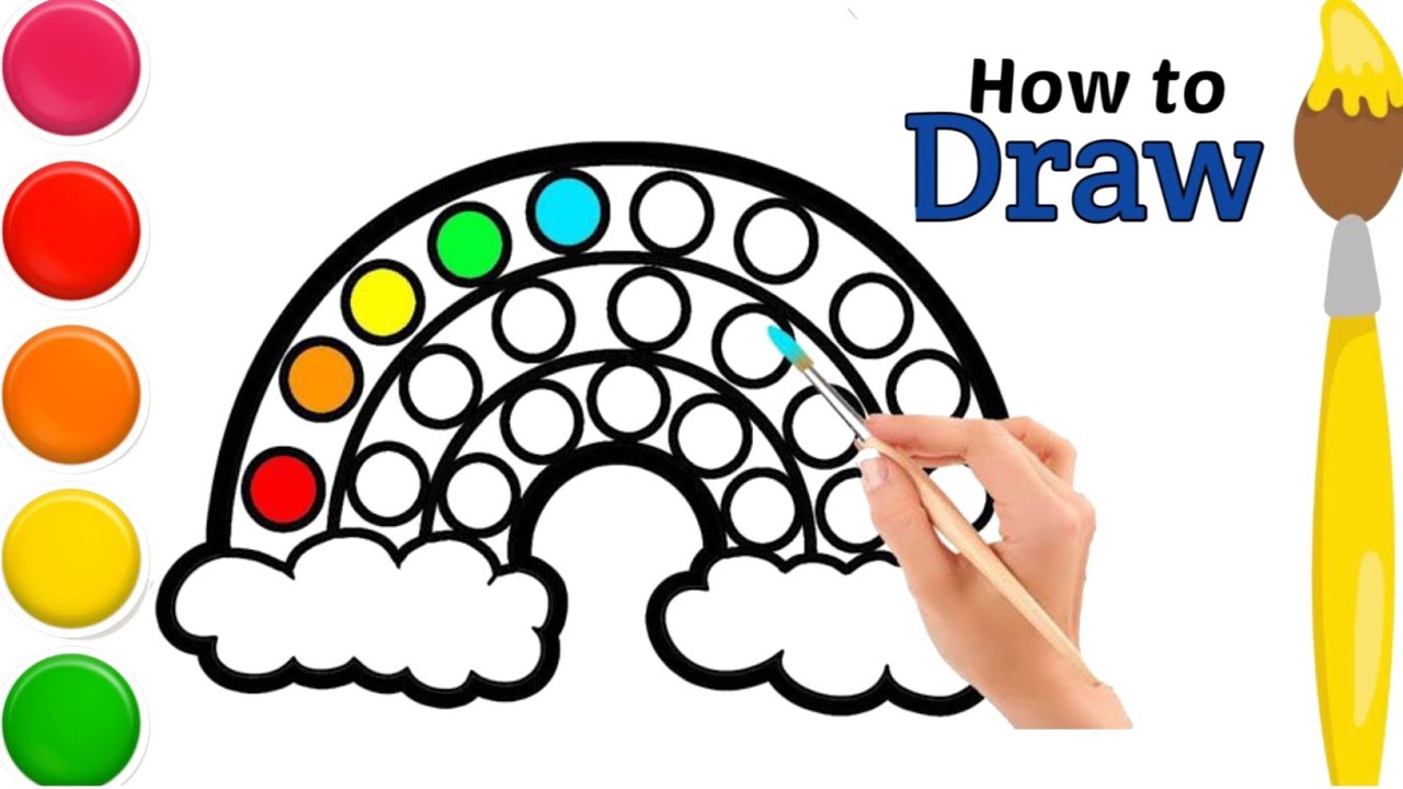 rainbow 🌈 pop up drawing and colouring for kids. how to draw pop-up. # ...