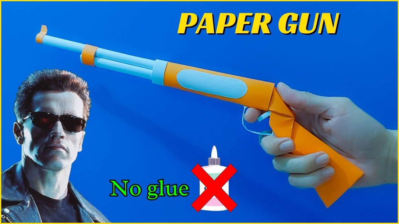 how to make paper gun easy and fast that shoots | paper crafts - YouTube