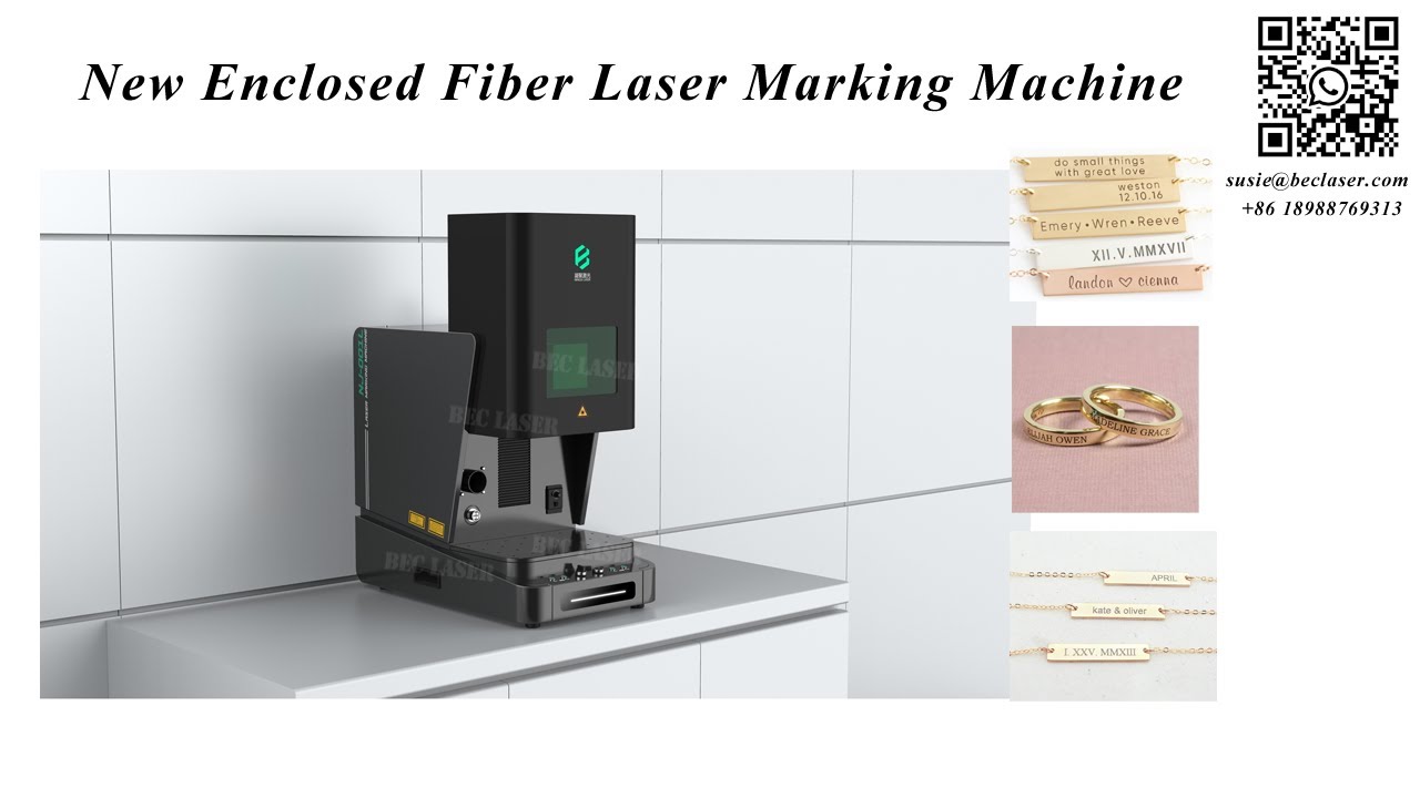 BEC LASER New Enclosed Fiber Laser Marking Machine electric door and ...