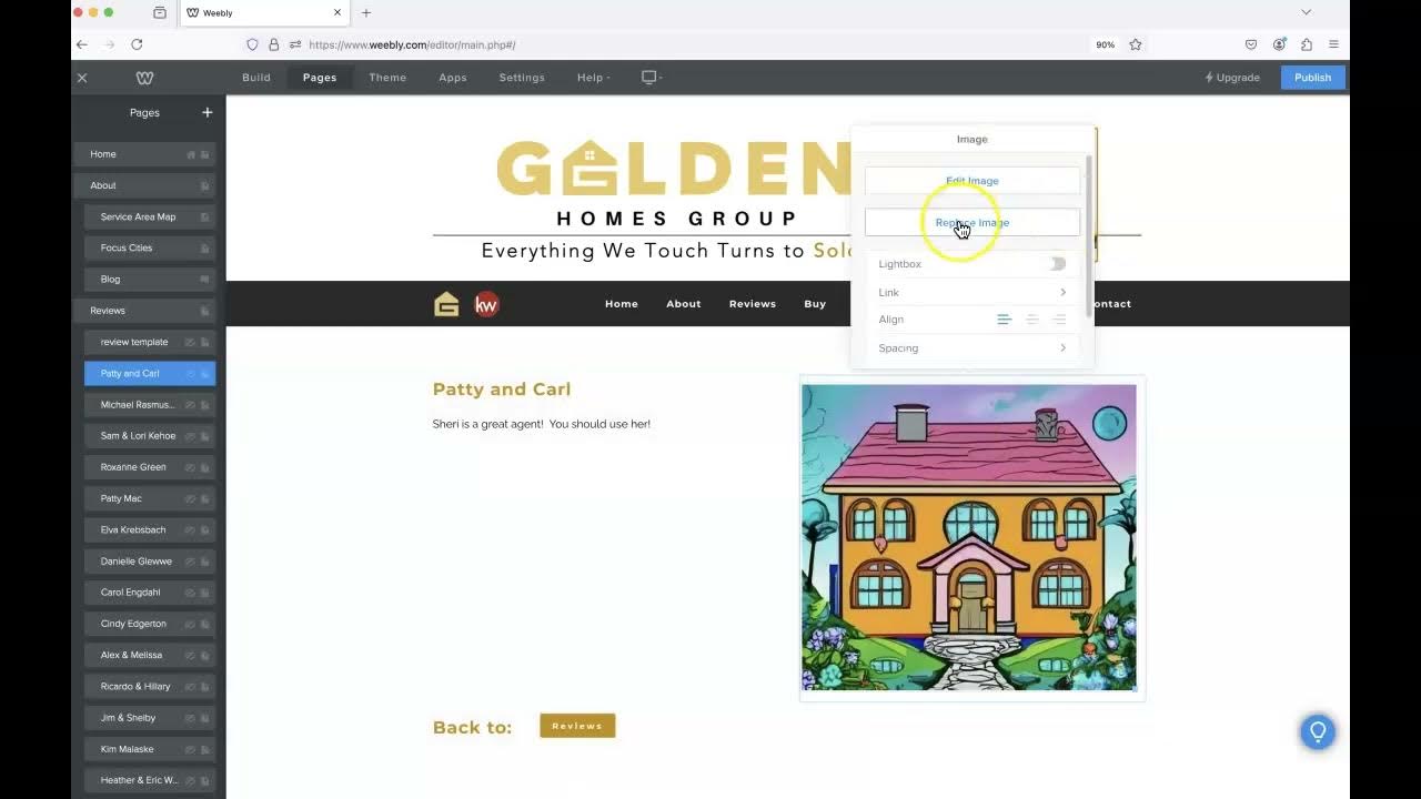Adding Review pages and links from Gallery in Weebly - YouTube