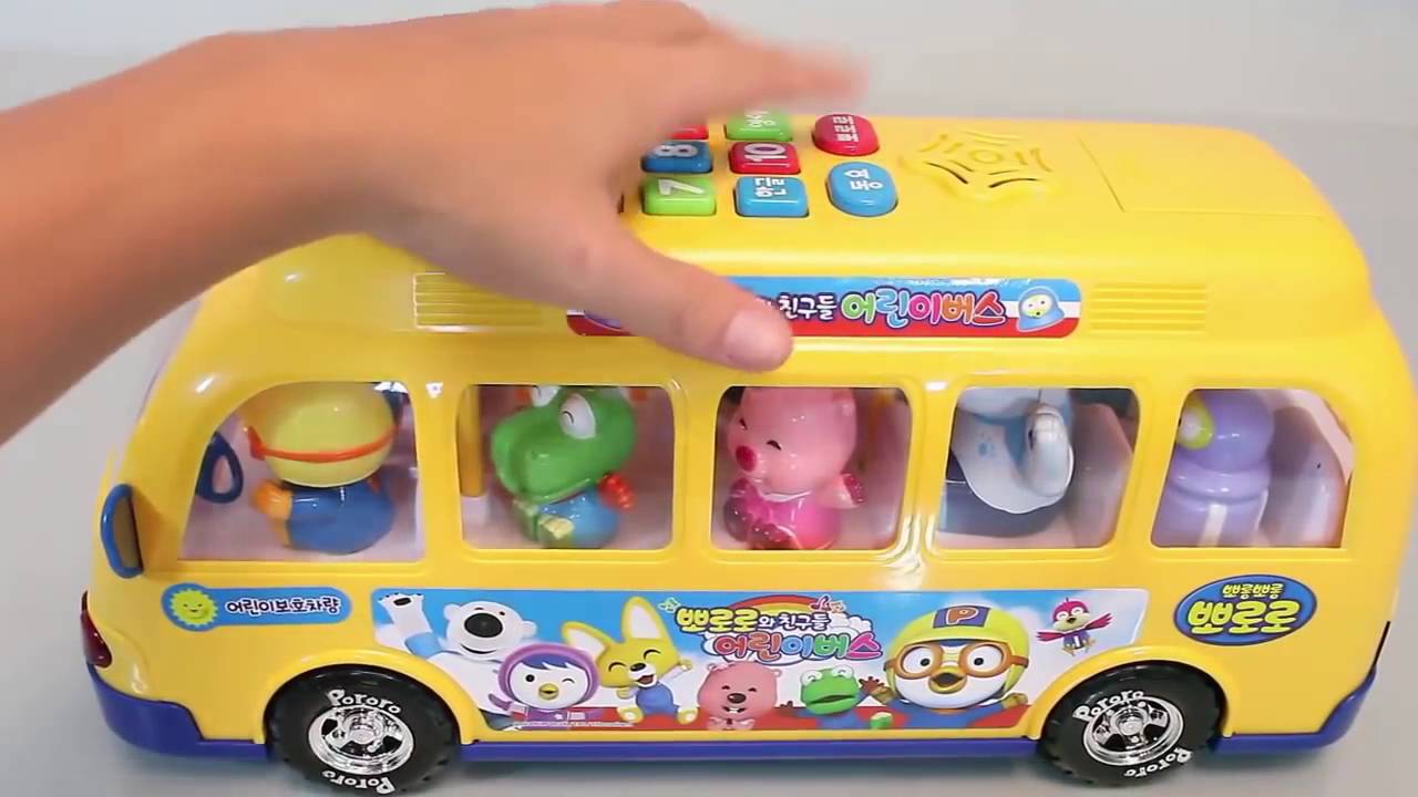 Wheels on the bus | Pororo Musical Learn Numbers School Bus for Babies ...