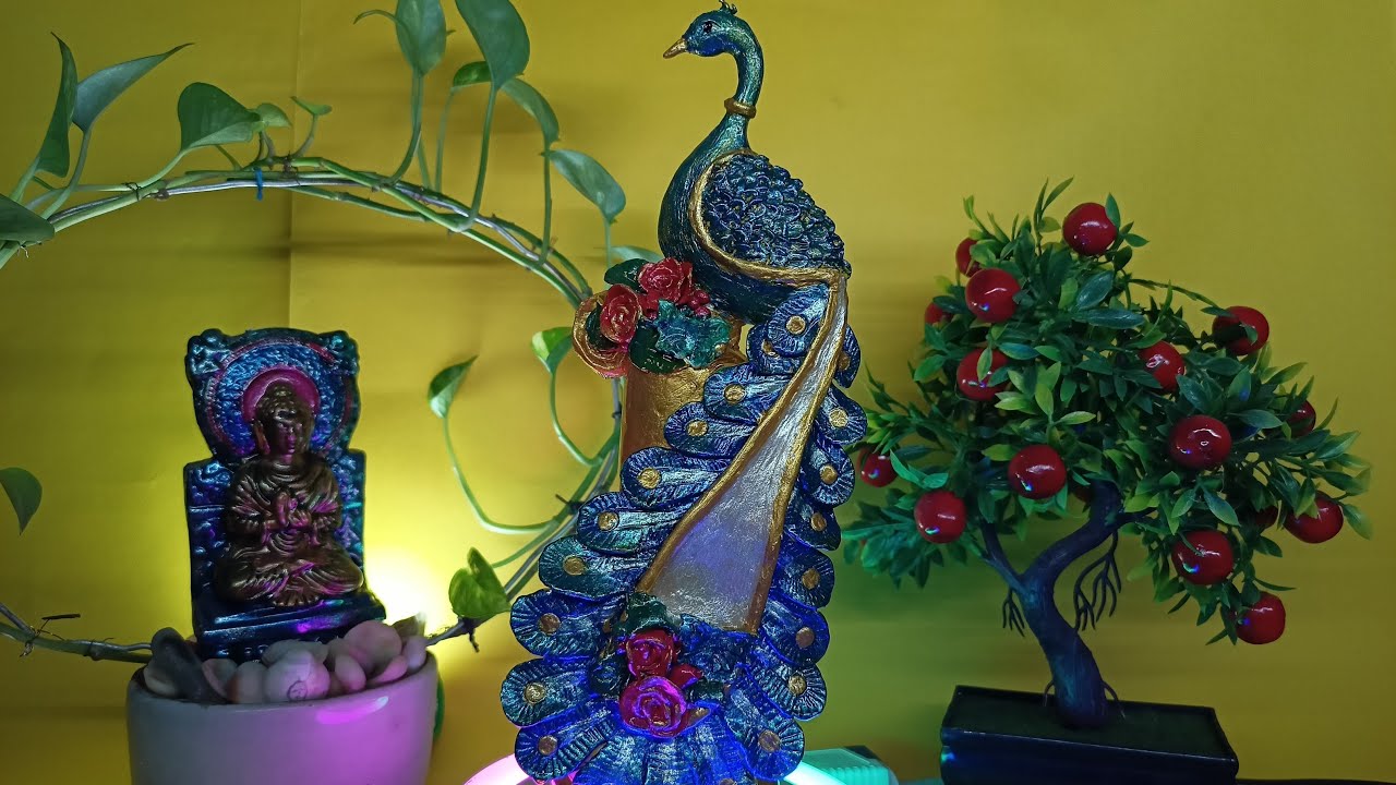 how to make beautiful peacock craft/Peacock Clay Mural | Clay Art ...
