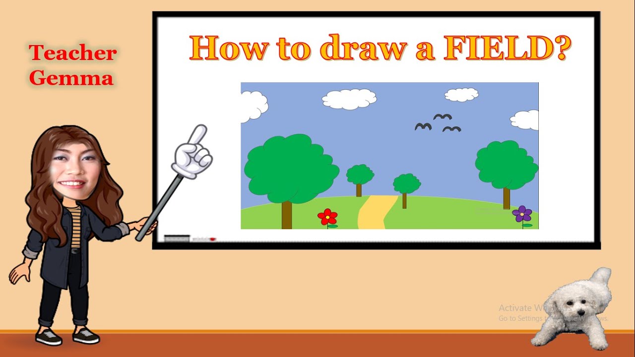 How to draw a Field (Basic drawing for Kids) - YouTube