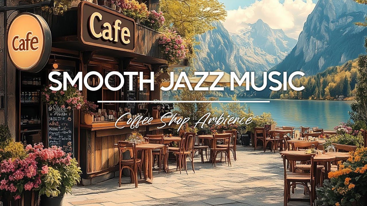 Relaxing Coffee Shop Jazz Music ☕ Beautiful Lakeside Cafe Ambience for ...