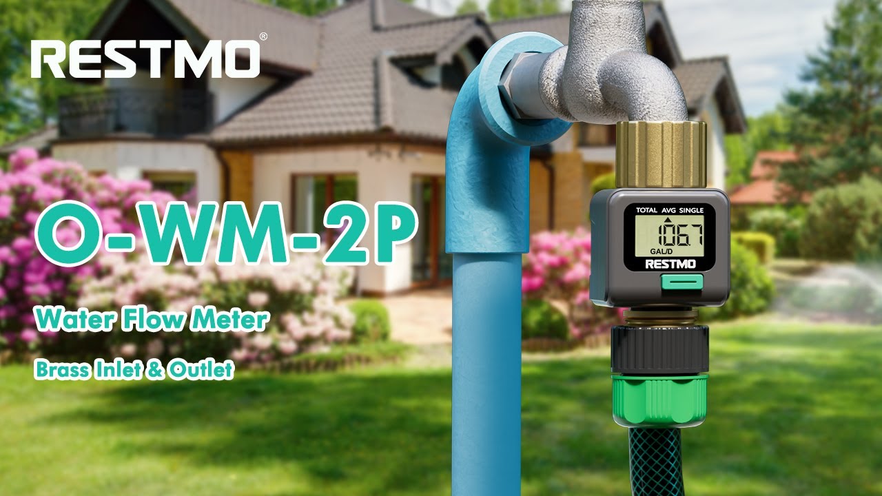 RESTMO Water Flow Meter--O-WM-2P-GY - YouTube