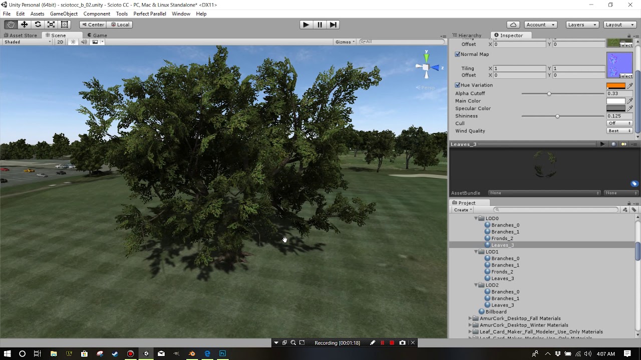 Changing Leaf Colors of SpeedTrees in Unity for JNPG Course Forge - YouTube