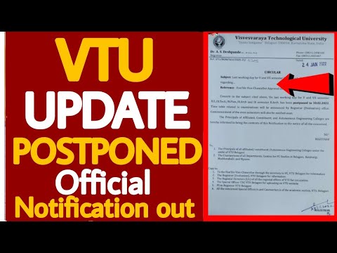 VTU UPDATE:24 JAN 2021|VTU POSTPONED OFFICIAL NOTIFICATION OUT|VTU LAST ...