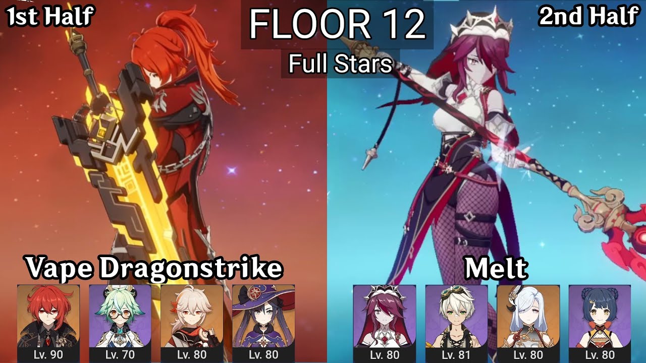 Diluc Vape Dragonstrike + Rosaria Melt | 3.8/4.0 Spiral Abyss Floor 12 ...