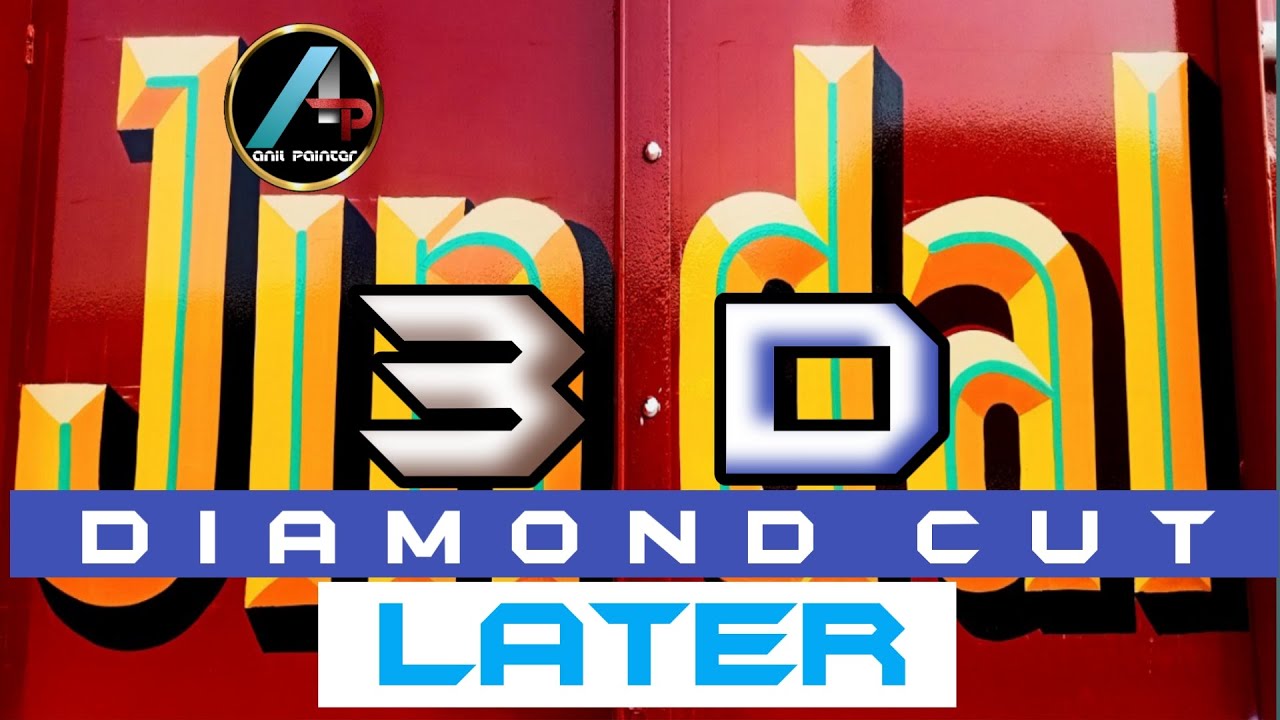 JINDAL 3D DIAMOND CUT LATER DESIGN ON TRUCK, how to draw 3d later #art ...