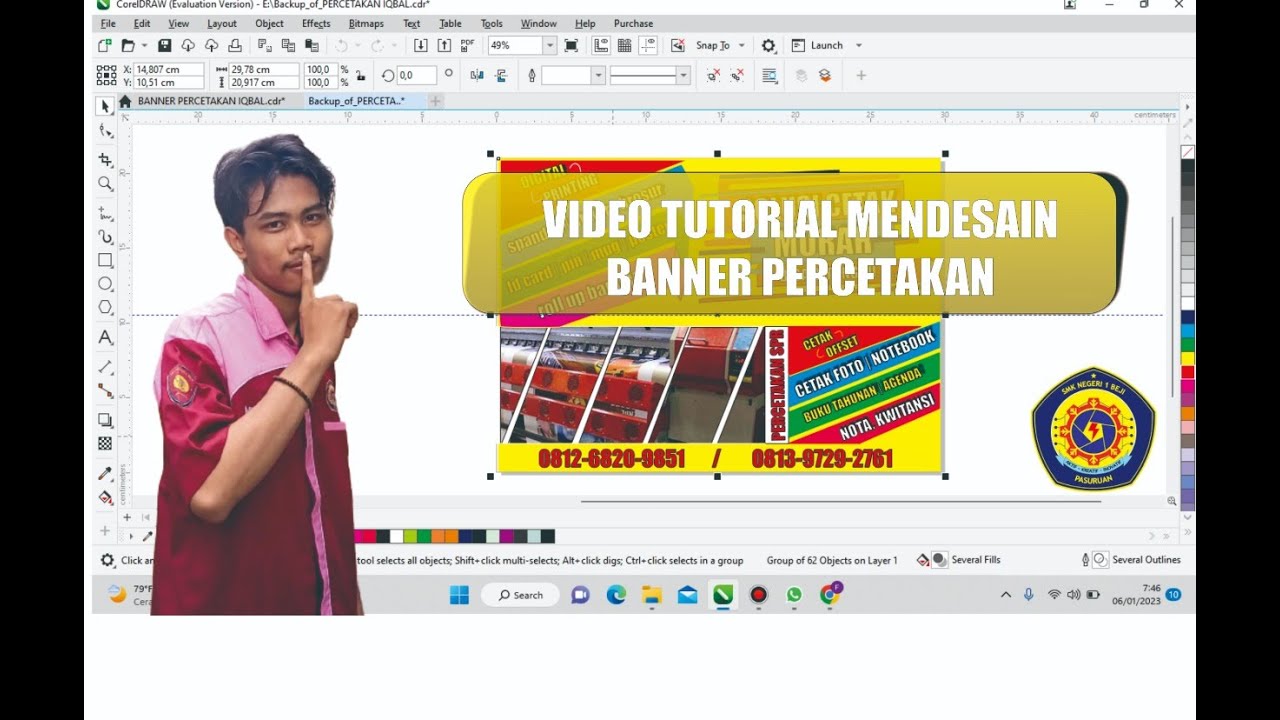tutorial desain banner percetakan corel draw X7 ( Ahmad Faiqul Iqbal ...