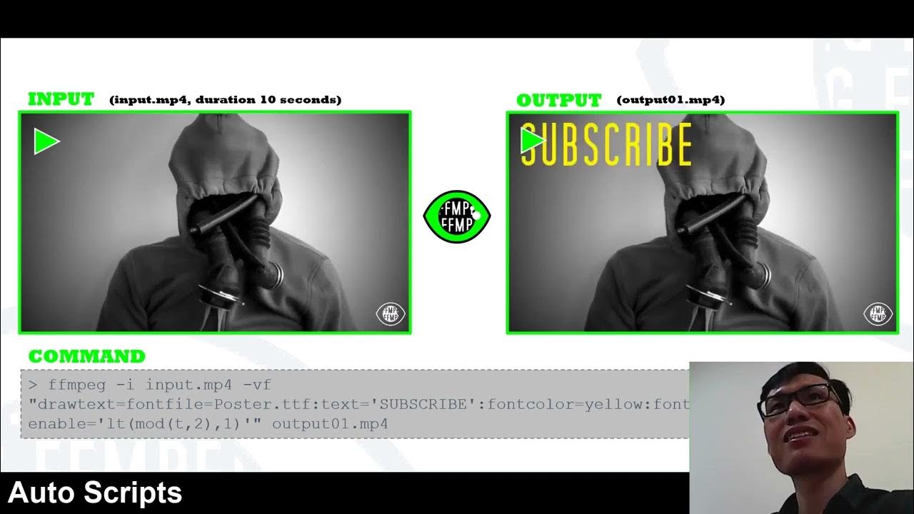 FFmpeg Tutorial - How to add a dynamic text onto a video Blinking Scrolling Random - YouTube