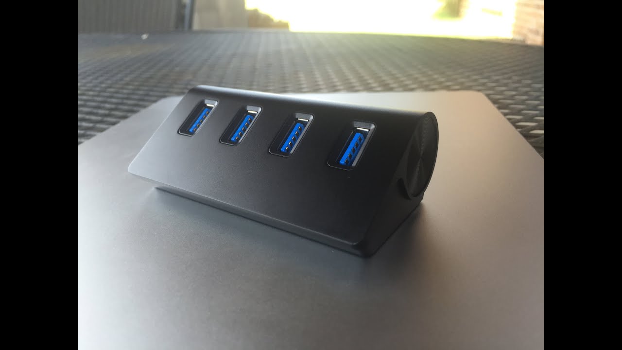 Sabrent USB 3.0 4 port USB black edition hub unboxing/review - YouTube