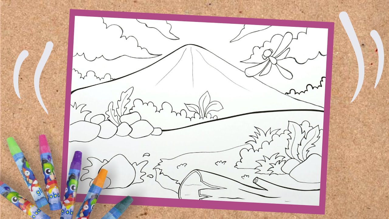 Tips Mudah Menggambar Gunung. Part.1 - How to Draw - YouTube