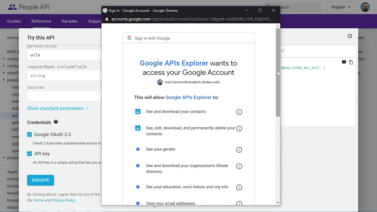 Retrieve Gaia ID via Google API Explorer - YouTube