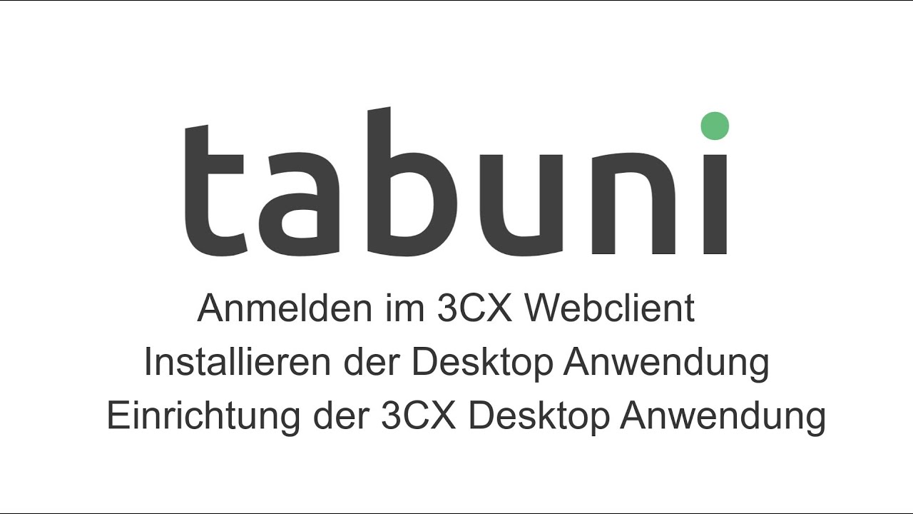 tabuni 3CX Softphone für Telefonservice einrichten - YouTube