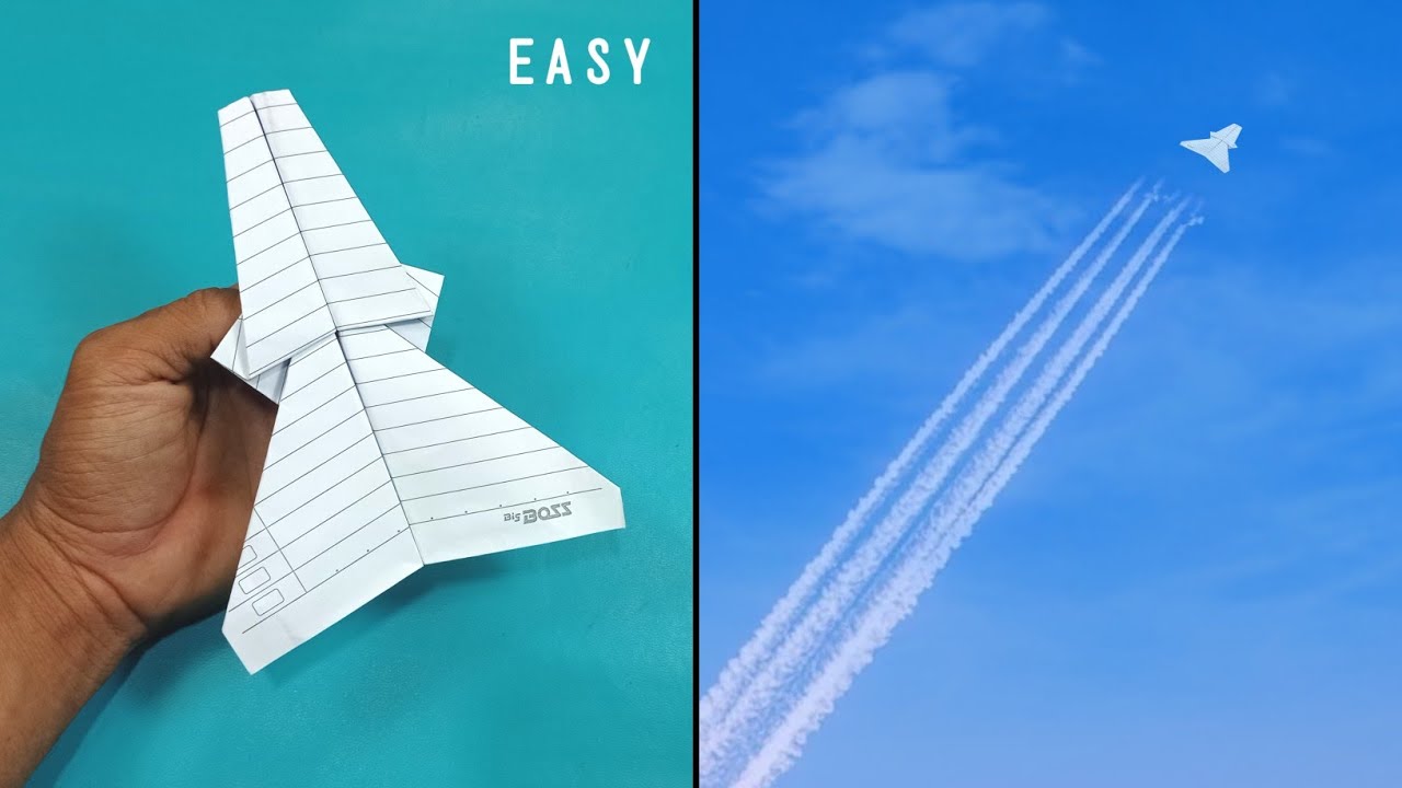 Very Easy - How to Make a Fast Paper Airplane That Flies Far 800 Feet ...
