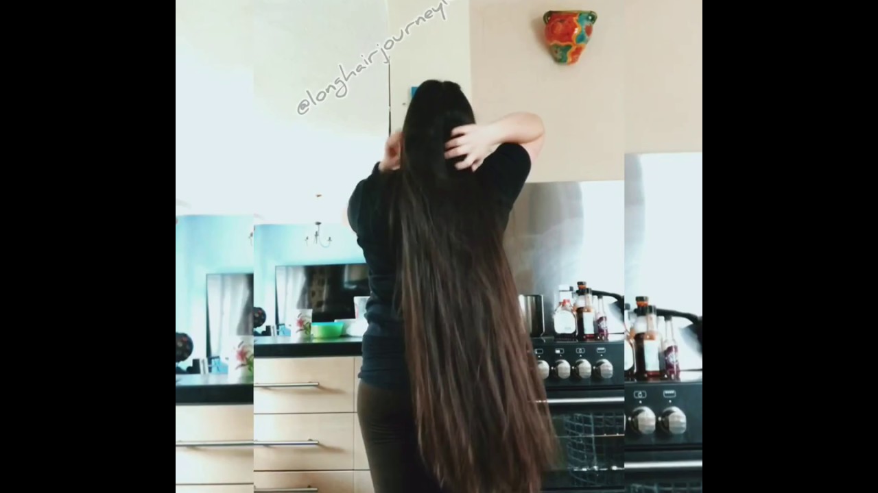 Bundrops and slow motion hair play on very long hair from ...