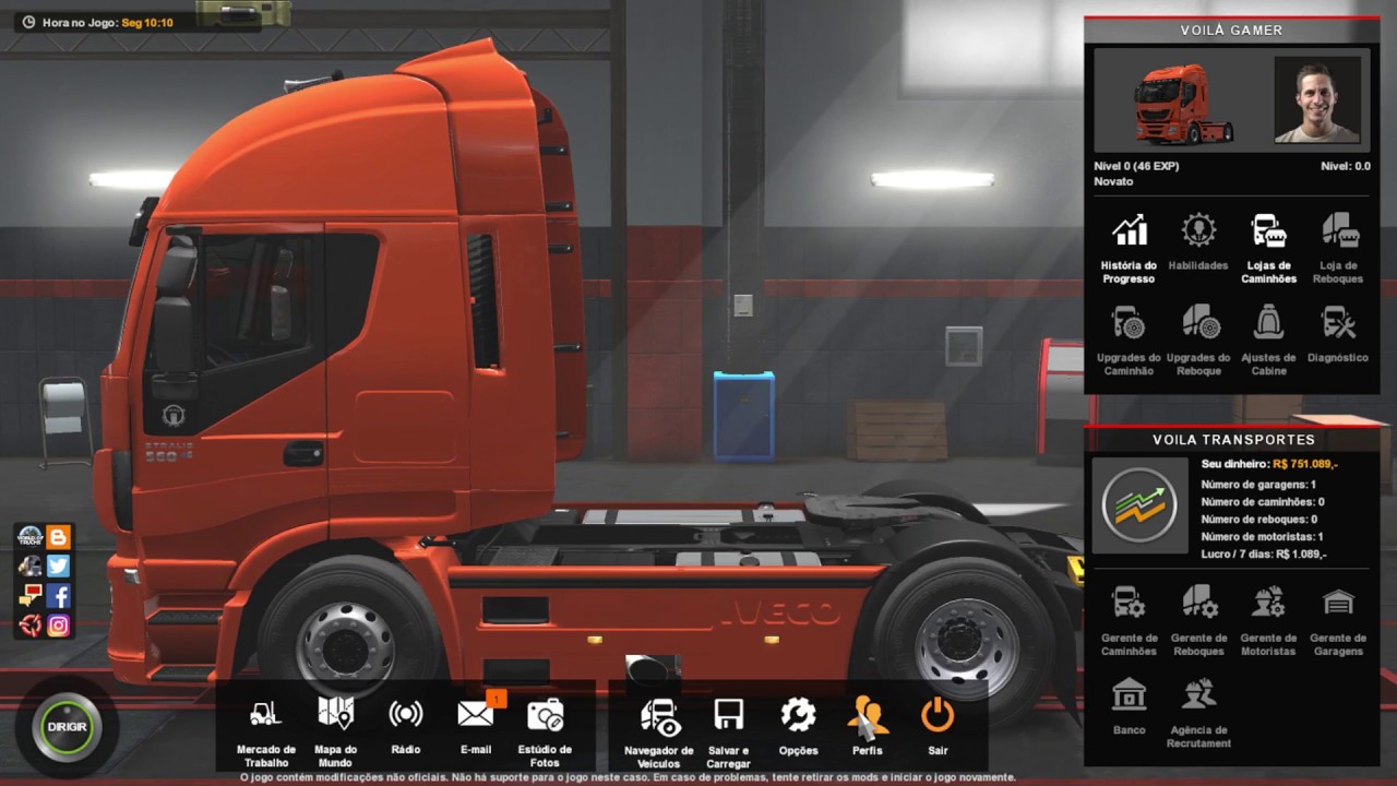 DINHEIRO SEM PROGRAMAS E MODS NO ETS 2 1.35 - YouTube