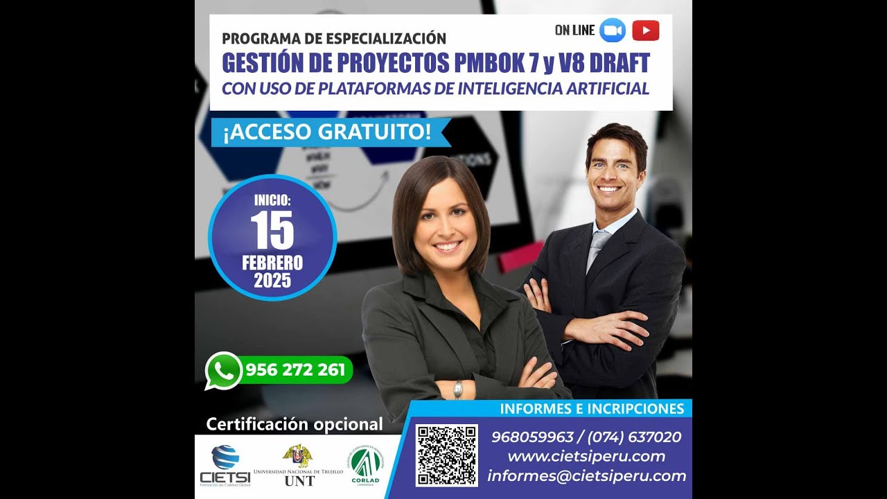 PROGRAMA GESTIÓN DE PROYECTOS PMBOK 7 Y V8 DRAFT CON USO DE PLATAFORMAS INTELIGENCIA ARTIFICIAL ...