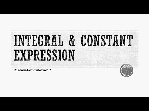 Integral & Constant Expressions in C++ | Cpp programming language | malayalam tutorial ...
