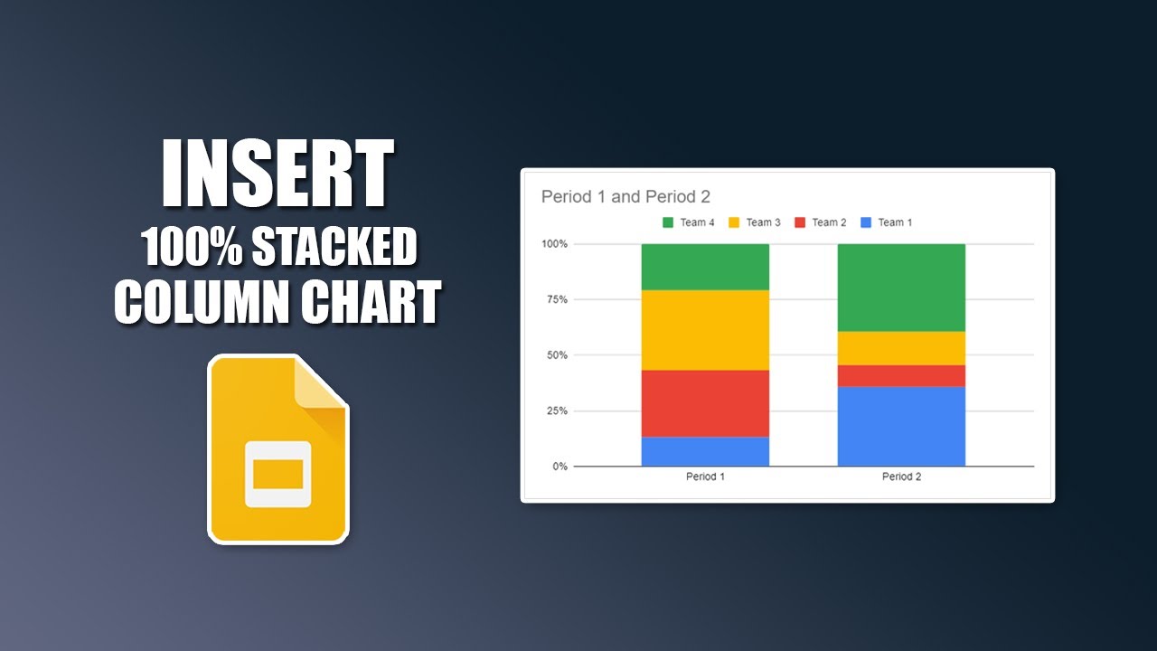 How to insert 100% stacked column chart in google slides - YouTube