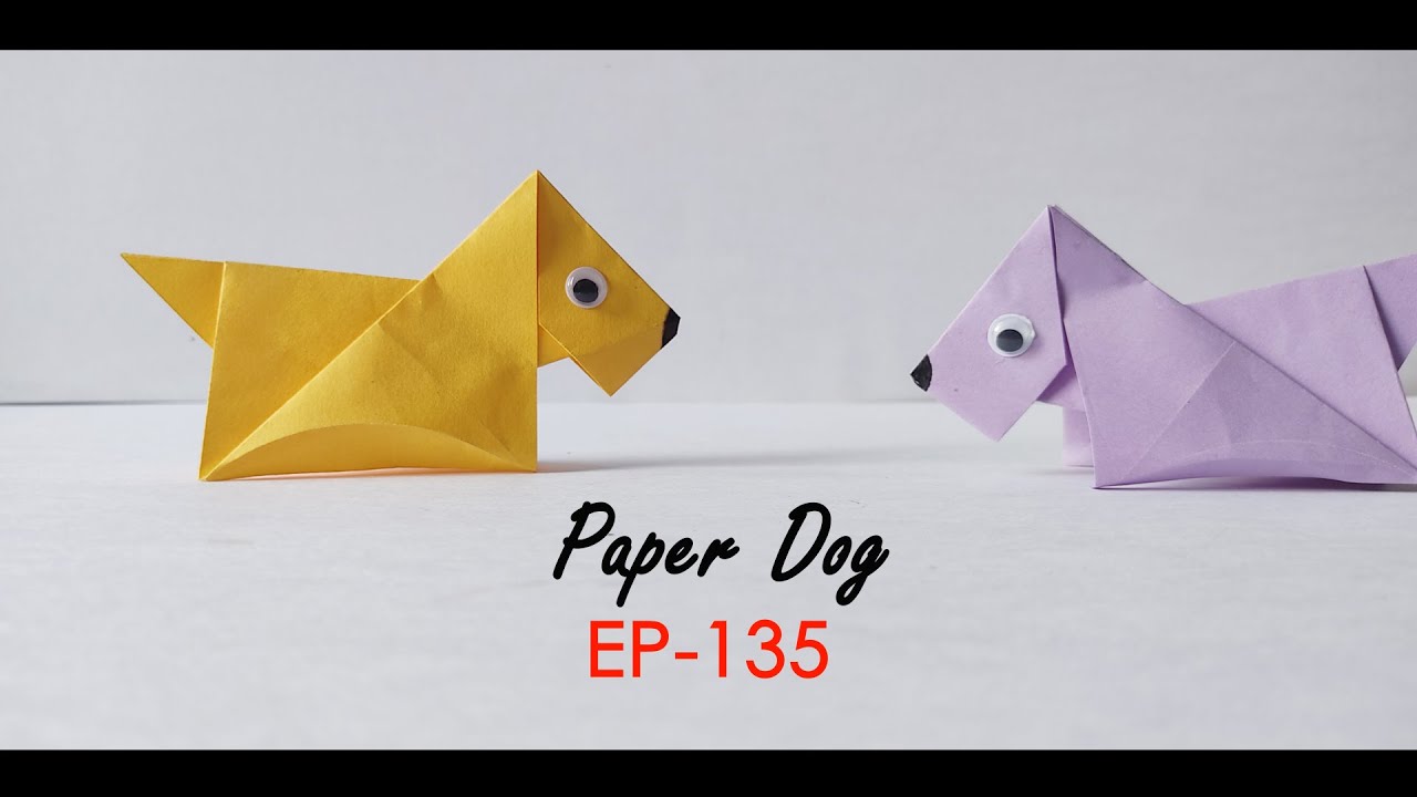 EP 135 Paper Dog , DIY Dog, Paper Dog making ideaPaper Crafts DIY ...