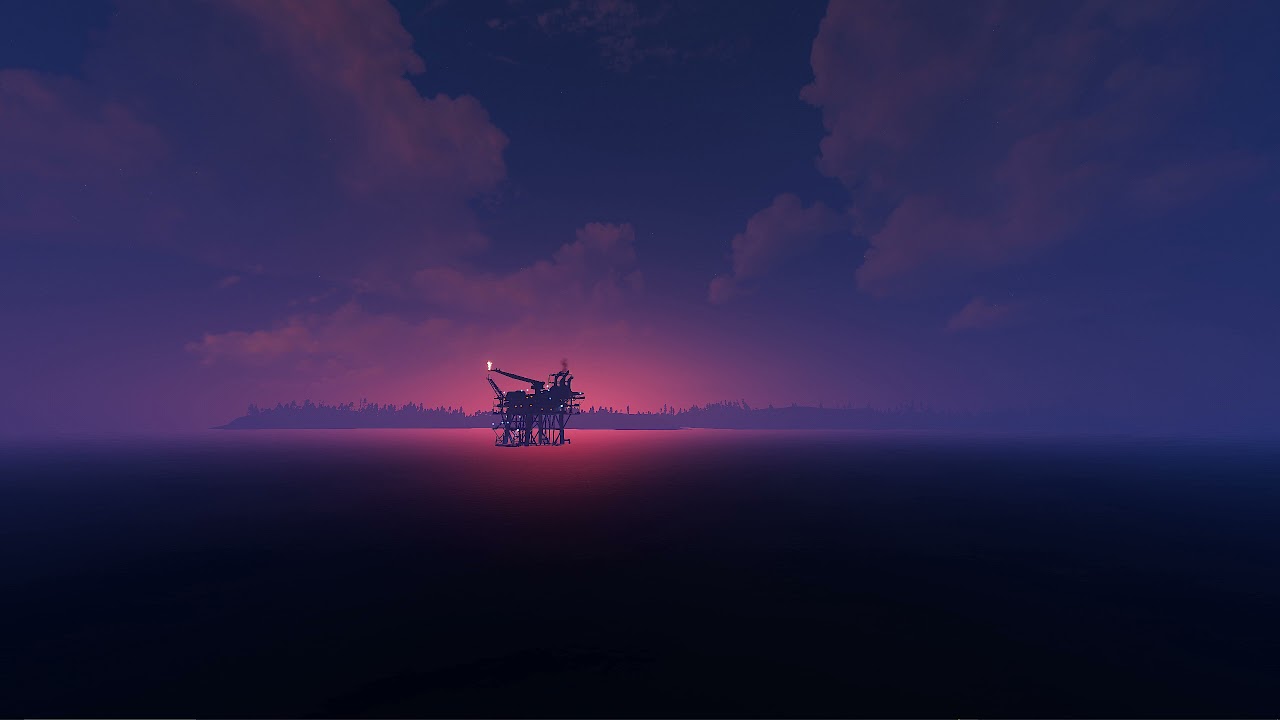 [Wallpaper Engine] Rust - Oil rig - Sunset - Sea - YouTube