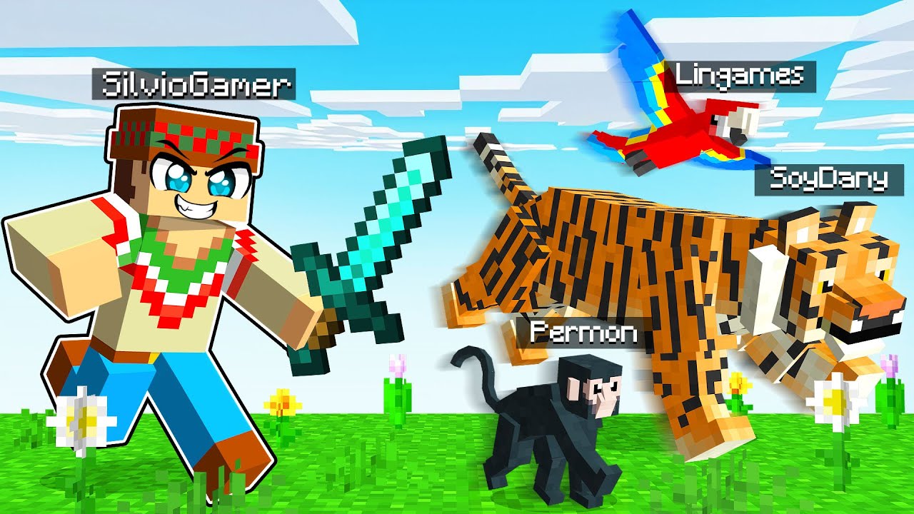 ¡Nos ESCONDEMOS como ANIMALES de MINECRAFT! 🐯😂 ESCONDITE con ...