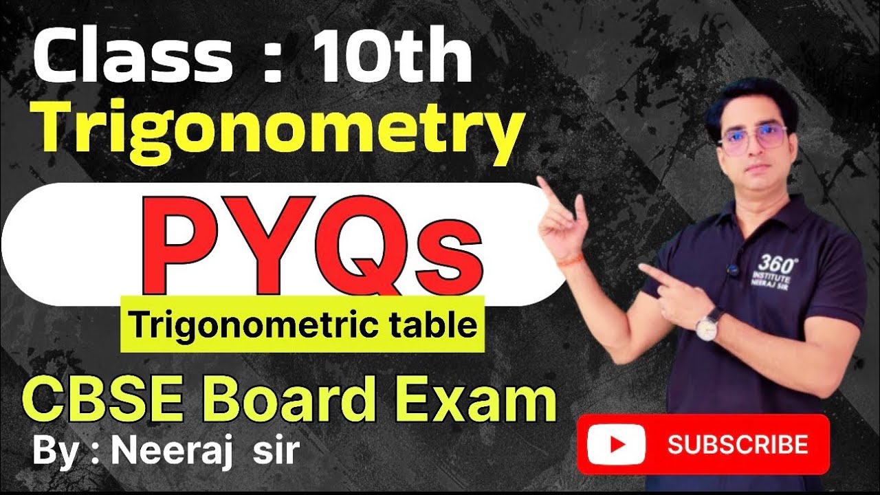 Class 10 : PYQs of Trigonometry 🔥🔥Based on Trigonometric tables - YouTube