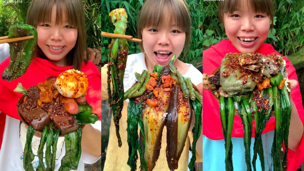 Spicy Radish Tochi / Chicken Blood / pig cake,fish head / Rural food ...