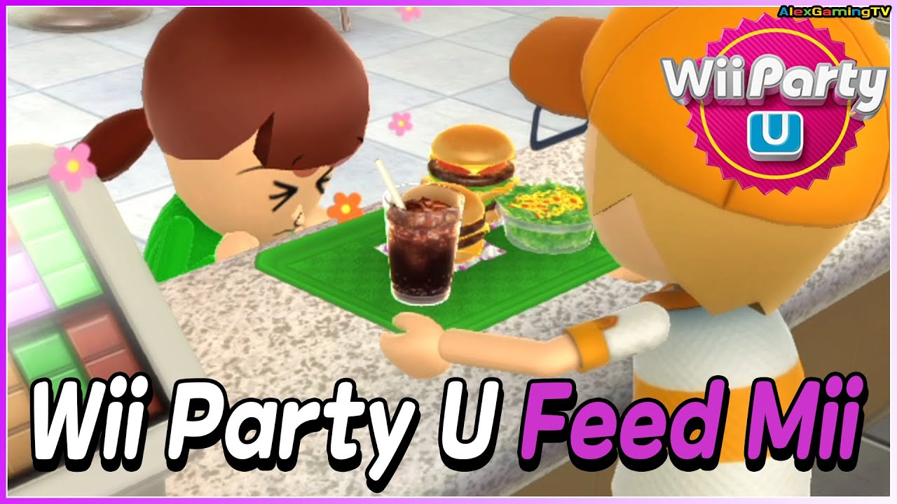 Wii Party U Feed Mii gameplay 😉🎵 (Play movies 71) Lucía vs Michael vs ...