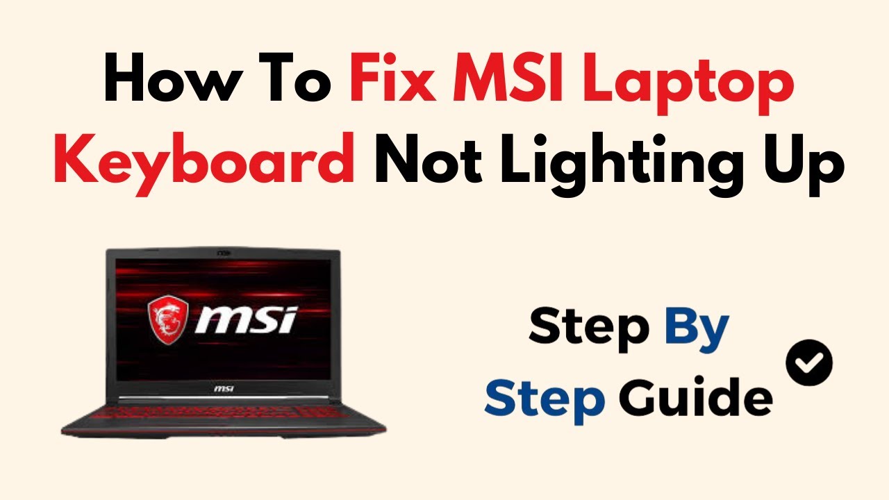 How To Fix MSI Laptop Keyboard Not Lighting Up - YouTube