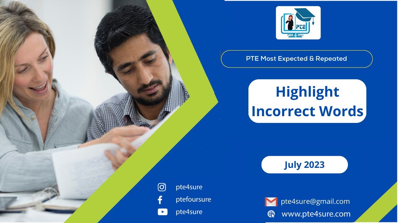 PTE Highlight Incorrect Words| PTE HIW July 2023| PTE Highlight ...