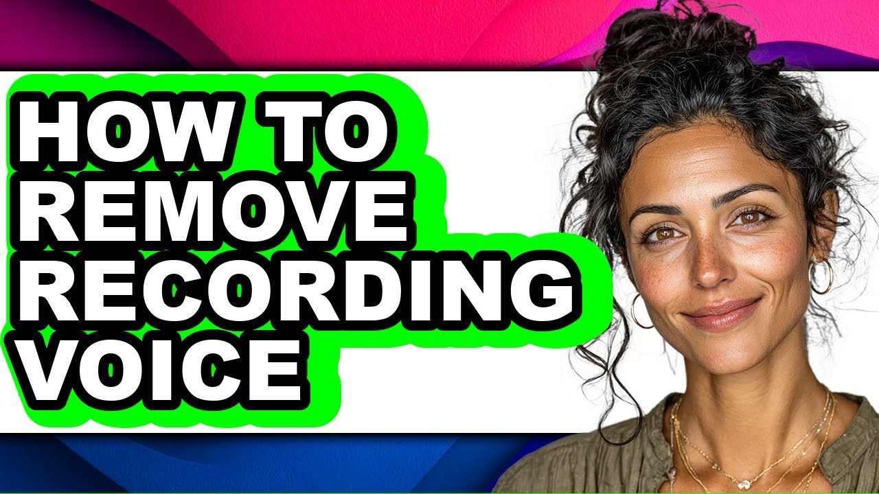 How to Remove Recording Voice - Step by Step - YouTube