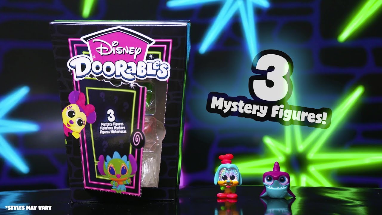 Disney Doorables Neon Glow Peek - YouTube