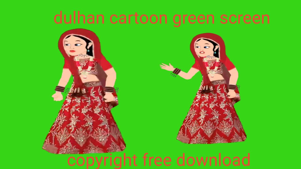 dulhan cartoon green screen|299 video Copyright free cartoon green ...