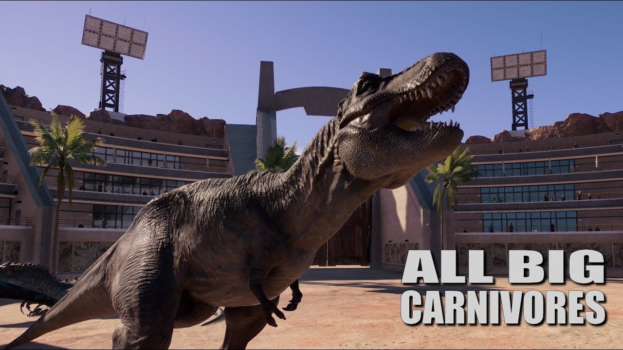 All Big Carnivores Battle Royale - Jurassic World Evolution 2 (4K 60FPS ...