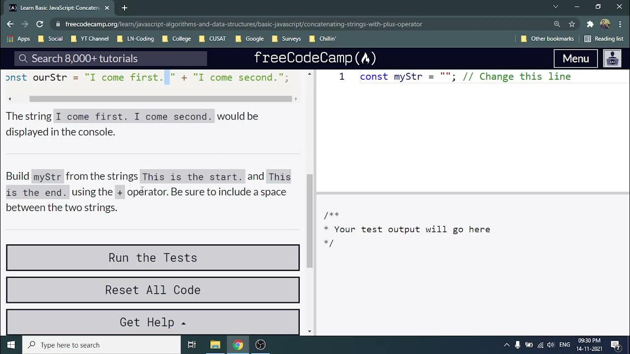 Concatenating string with plus operator - Freecodecamp.org | Video 28 | Basic JavaScript - YouTube