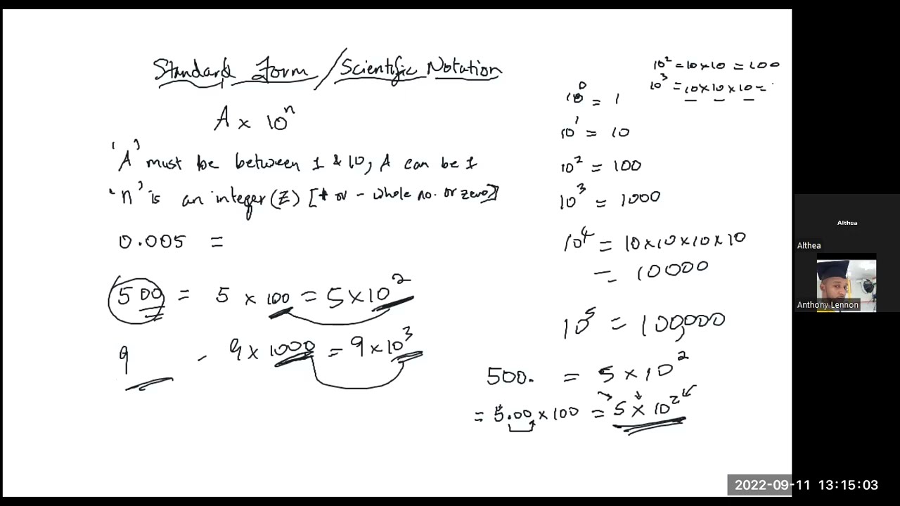 Standard Form aka Scientific Notation| Fractions #AnthonyMLennon # ...